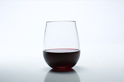 Stemless Wine Glasses - Unbreakable Shatterproof BPA Free Plastic Tritan (Set of 8) 16oz - Dishwasher Safe