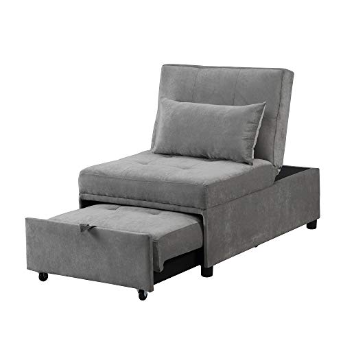 Gray Sofa Bed with Storage(Folding)