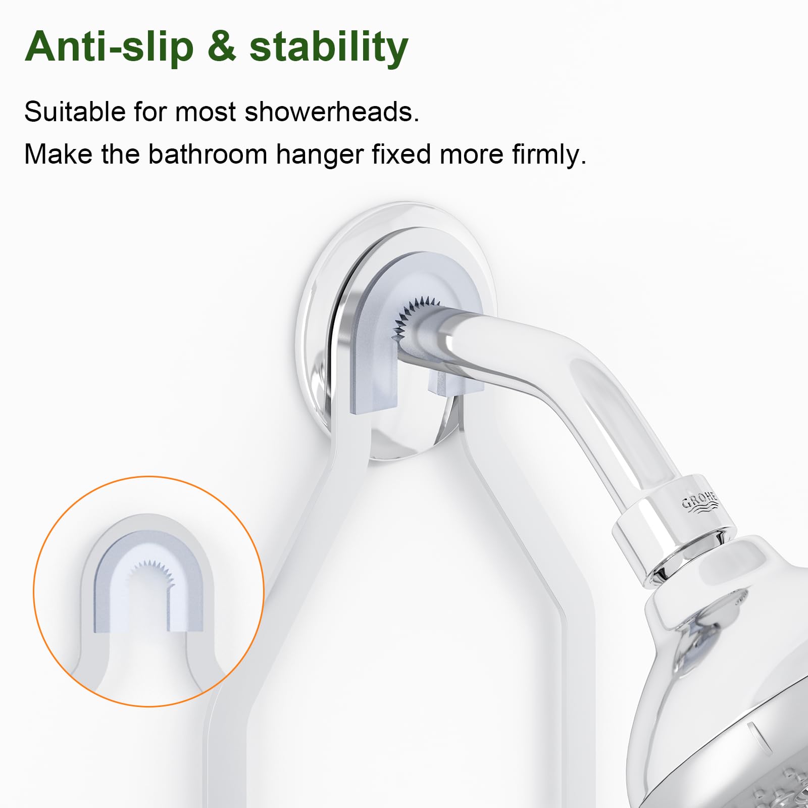 Fixwal Shower Caddy Over Shower Head, No Drilling Bathroom Hanging Shelf Storage Organizer Rack Basket with Hooks, Soap Holders and Adhesives, Rustproof Waterproof Anti-Swing, Bronze