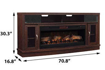 ClassicFlame Deerfield Freestanding Cabinet & 42" Linear Firebox - Antique Brown Cherry, 42MMS90151-PC84 & 42II042FGT