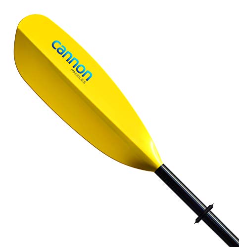 Cannon Paddles Nokomis FX Touring Kayak Paddle with Yellow Fiberglass Reinforced Polymer Blades (2-Piece), Black/Yellow, 240cm