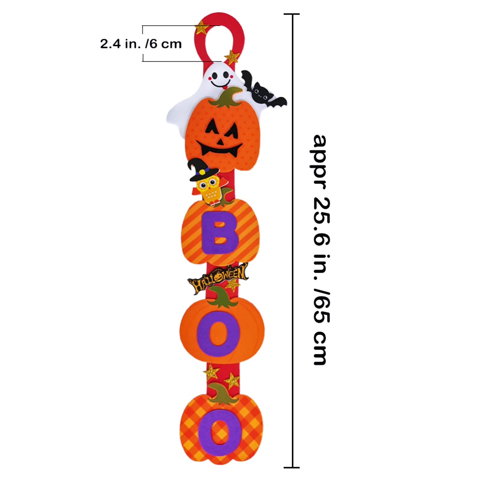Supla 8 Sets Halloween Craft Kits Fall Kids Crafts DIY Halloween Doorknob Hanger Decorations Art Sets Foam Halloween Pumpkin Ghost Boo Bat Owl Stickers for Kids Halloween Classroom Party Activity
