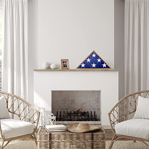 Robhomily Rustic Flag Display Case for Burial Flag, Reclaimed Wood Military Memorial Flag Display Case for 9.5 x 5 American Veteran Burial Flag , Burial Flag Box Display Case for Folded Flag and Medal