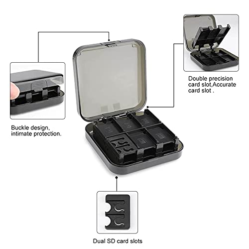 QQWWE Material 12-24 Game Console Cassette Box Card Slot Hard Shell Protection Storage Portable Compact Accessories Printing Pattern Durable and Strong