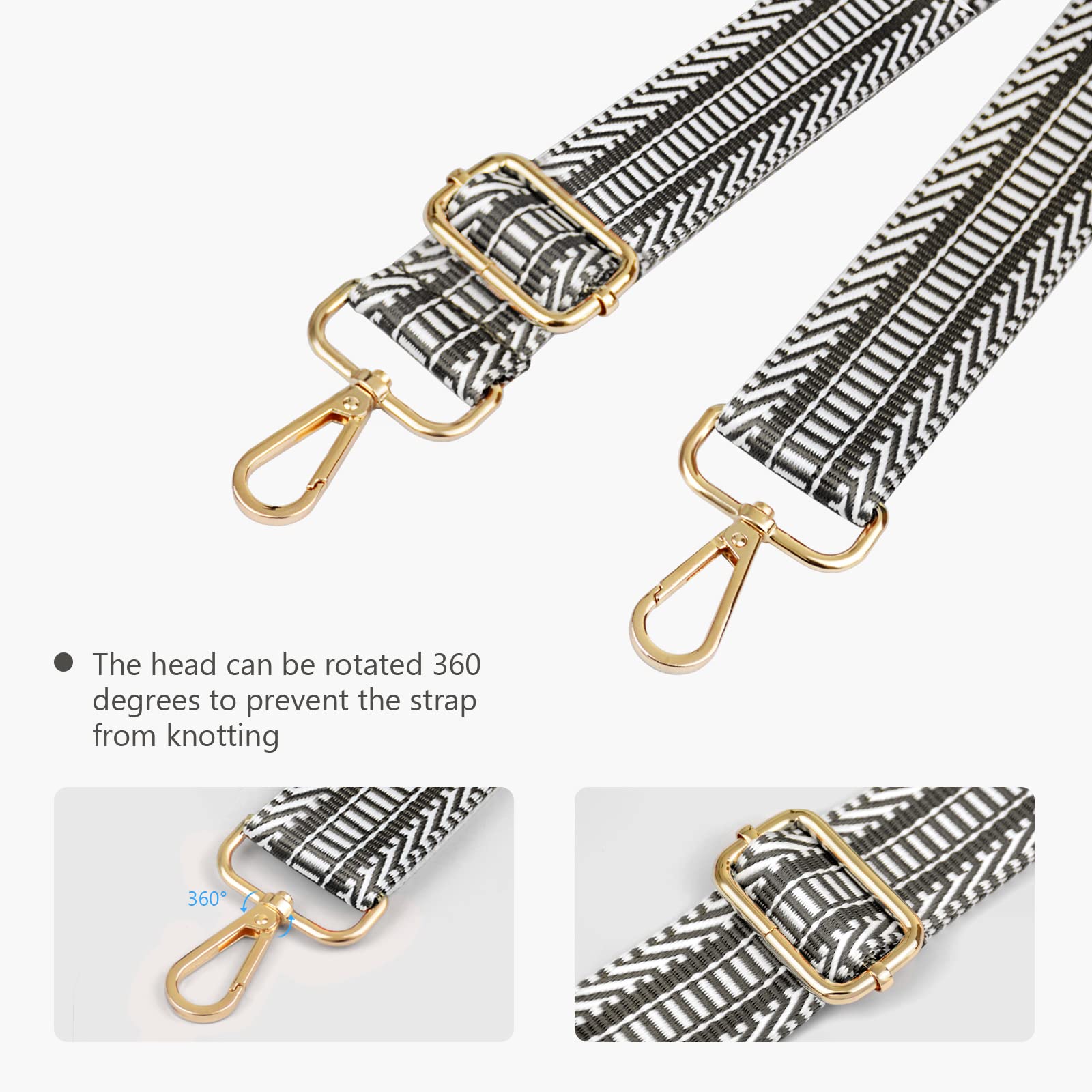 BILIONE Wide Shoulder Strap Replacement, Hot Patterns Comfortable Soft Adjustable Belt Guitar Style Canvas Cross Body Hand Bag Strap (Orange)