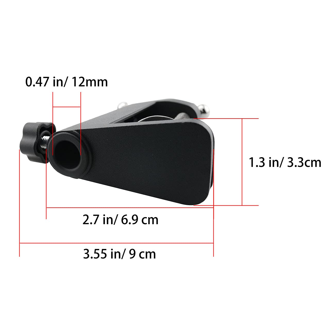 Ruiwaer Black C-Clamp Cantilever Bracket Clamp Holder Desk Lamp Clip Fittings Base Hose DIY Swing Arm Lighting Accessory Metal Clamp
