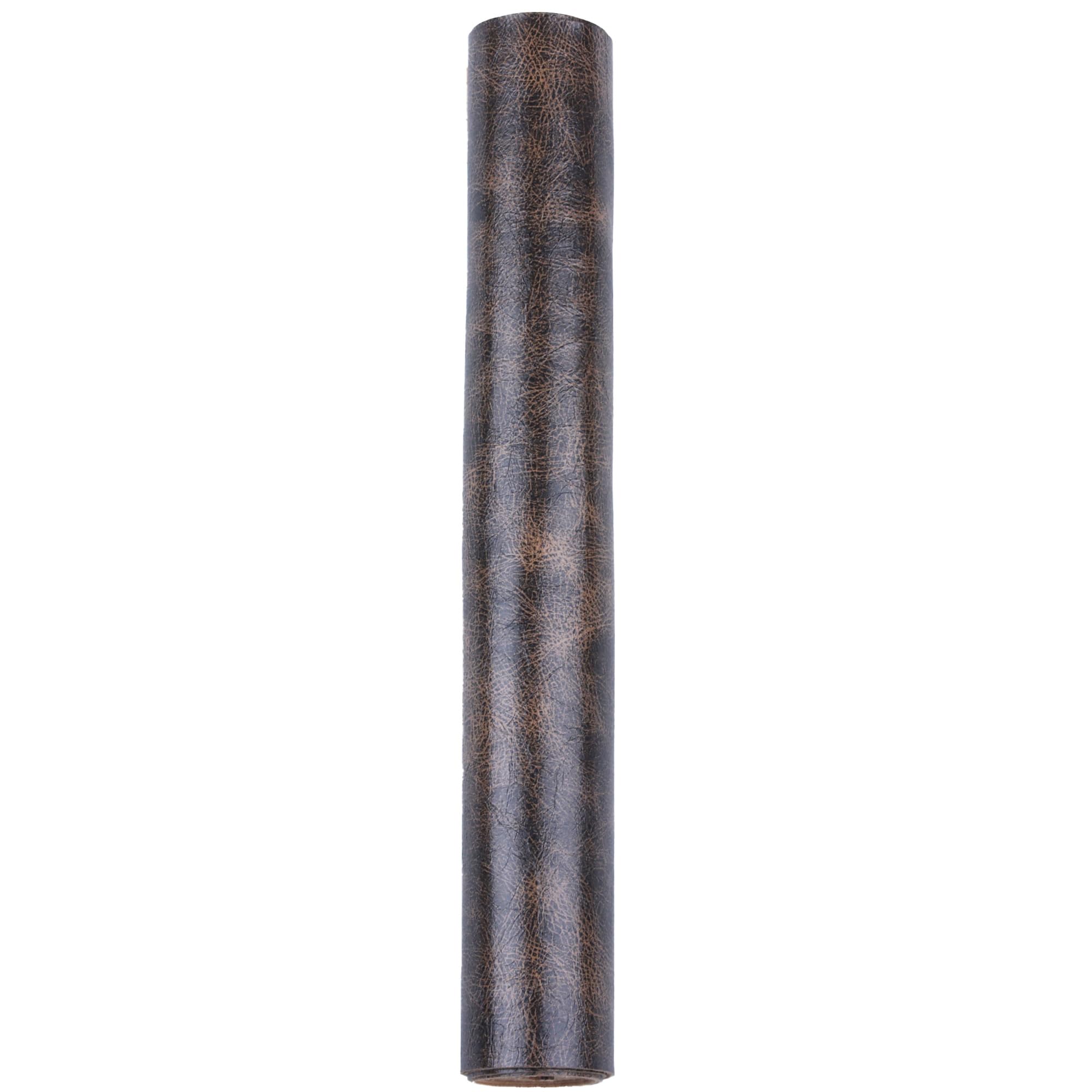 Faux Leather Fabric Soft 12"X53"(30cm x135cm) PU Faux Leather Sheets Suitable for Different Manual DIY Projects (Coffee Color)