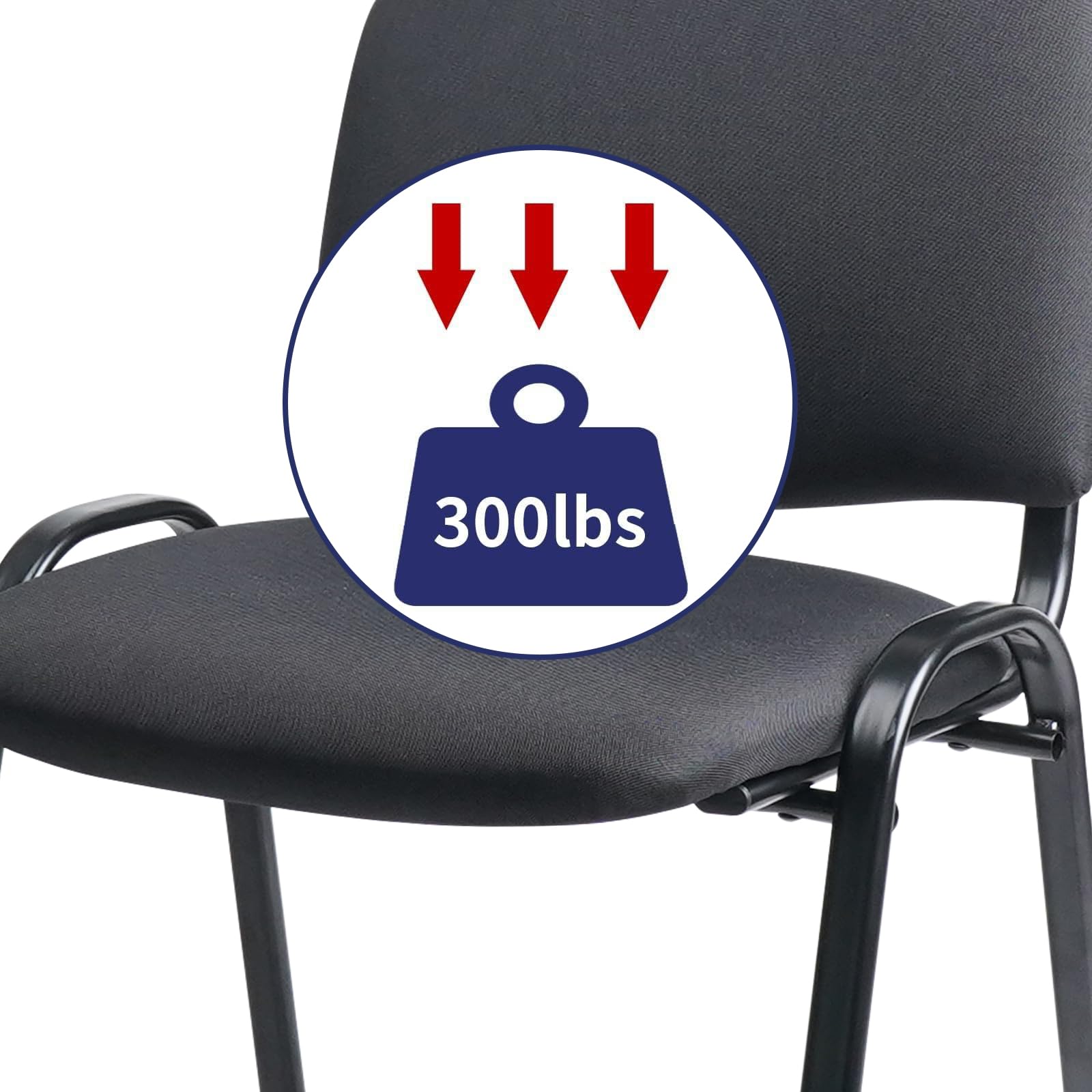 CLATINA Waiting Room Chairs Fabric Stackable Chairs Metal Frame with Lumbar Support and Thickened Seat Cushion for Waiting Conference Room Guest Chairs 1 Pack…