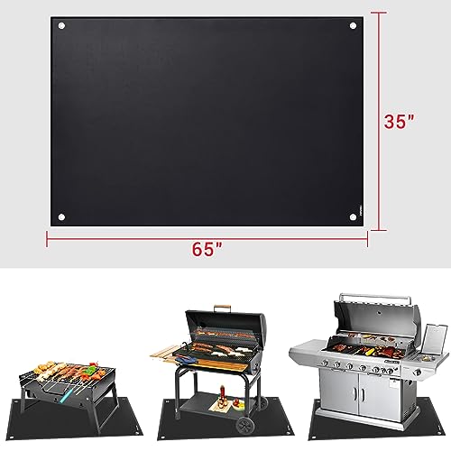 Grill Mat for Outdoor Grill Deck Protector, 65 x 36 Large Under In BBQ Mats for Grilling Double-Sided for Indoor, Gas Grill Sheets,Waterproof,Oil-Proof,Suitable for Fireplace Mat,Fire Pit Floor Mat