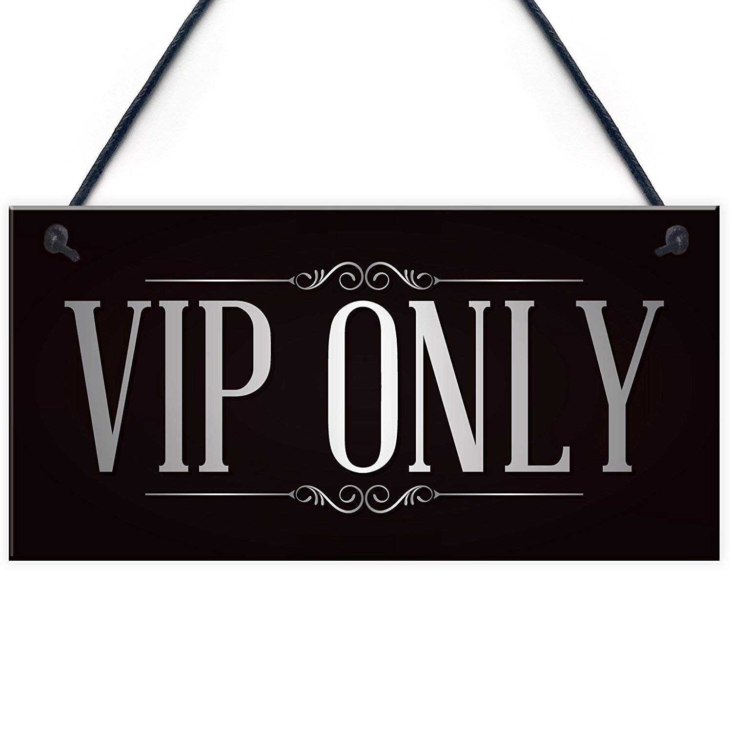Meijiafei VIP ONLY Man Cave Home Bar Pub Sign BBQ Beer Garden Party Dad Mum Gift for Her 10" X 5"