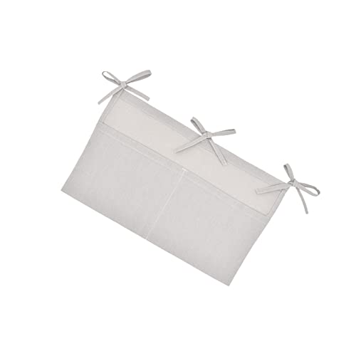 SuXHyez Bedside Caddy Hanging Storage Pocket Baby Cot Pocket Organiser for Holding Bottle Toy Diaper Nursery Dorm Rooms Baby Bed Rails Hanging Storage Bag(Grey