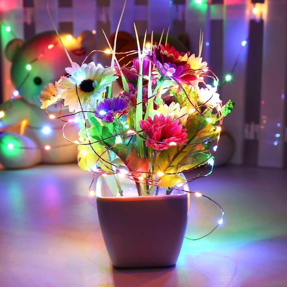 buways 66ft 200LEDs Fairy Lights-USB Plug-in Twinkle String Lights 8 Modes with RF Remote Control Christmas Party Garden Home Decoration(1,Silver Wire-Multicolor-66ft)