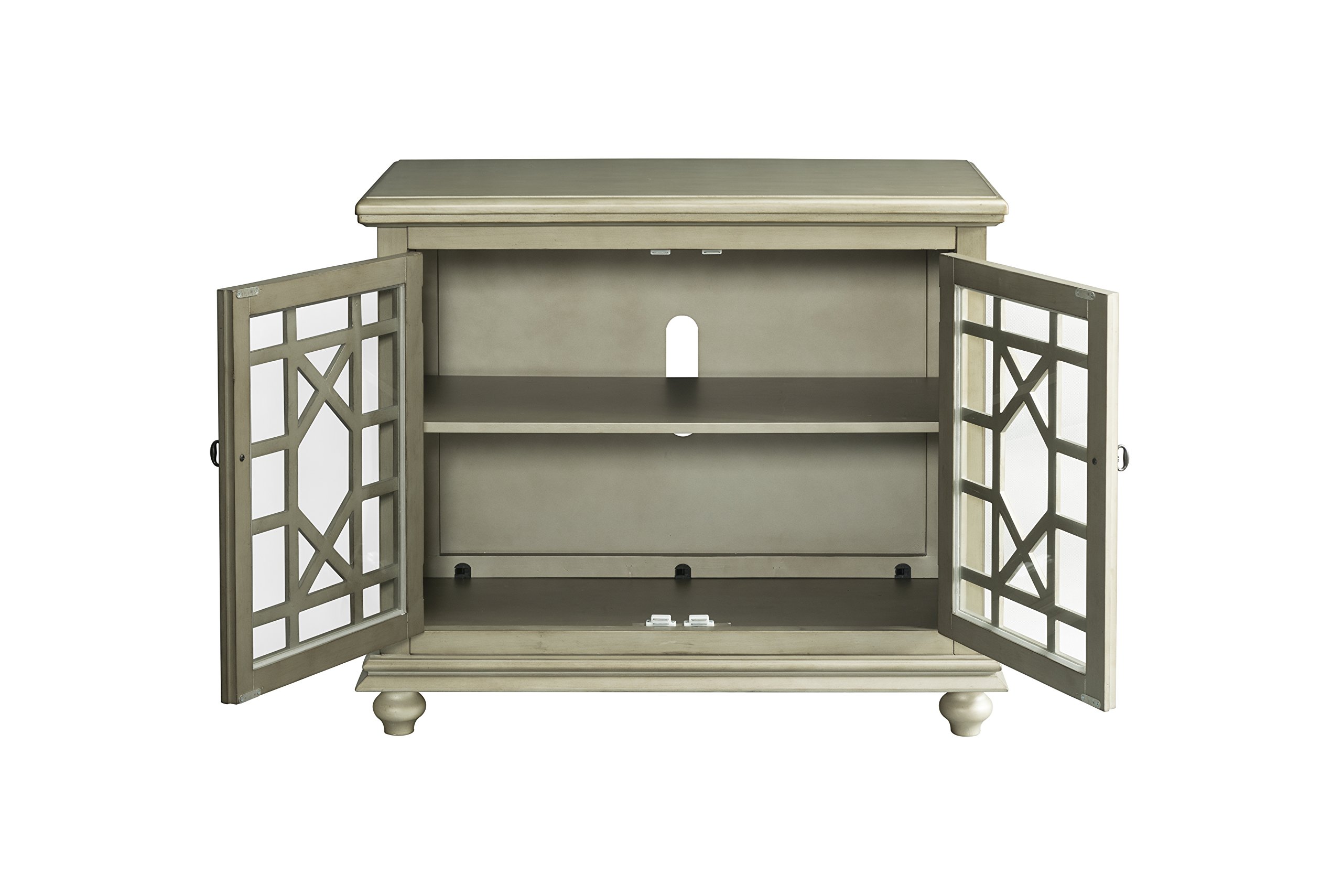 Martin Svensson Home Small Spaces 2 Door Accent Cabinet - Tv Stand, 38" W x 32" H, Antique Silver