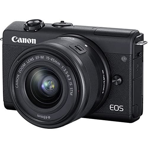 Canon EOS M200 Camera with 15-45mm Lens+Bag+Commander Stater Kit+64 Gig Card(16PC Bundle Kit) (Renewed)