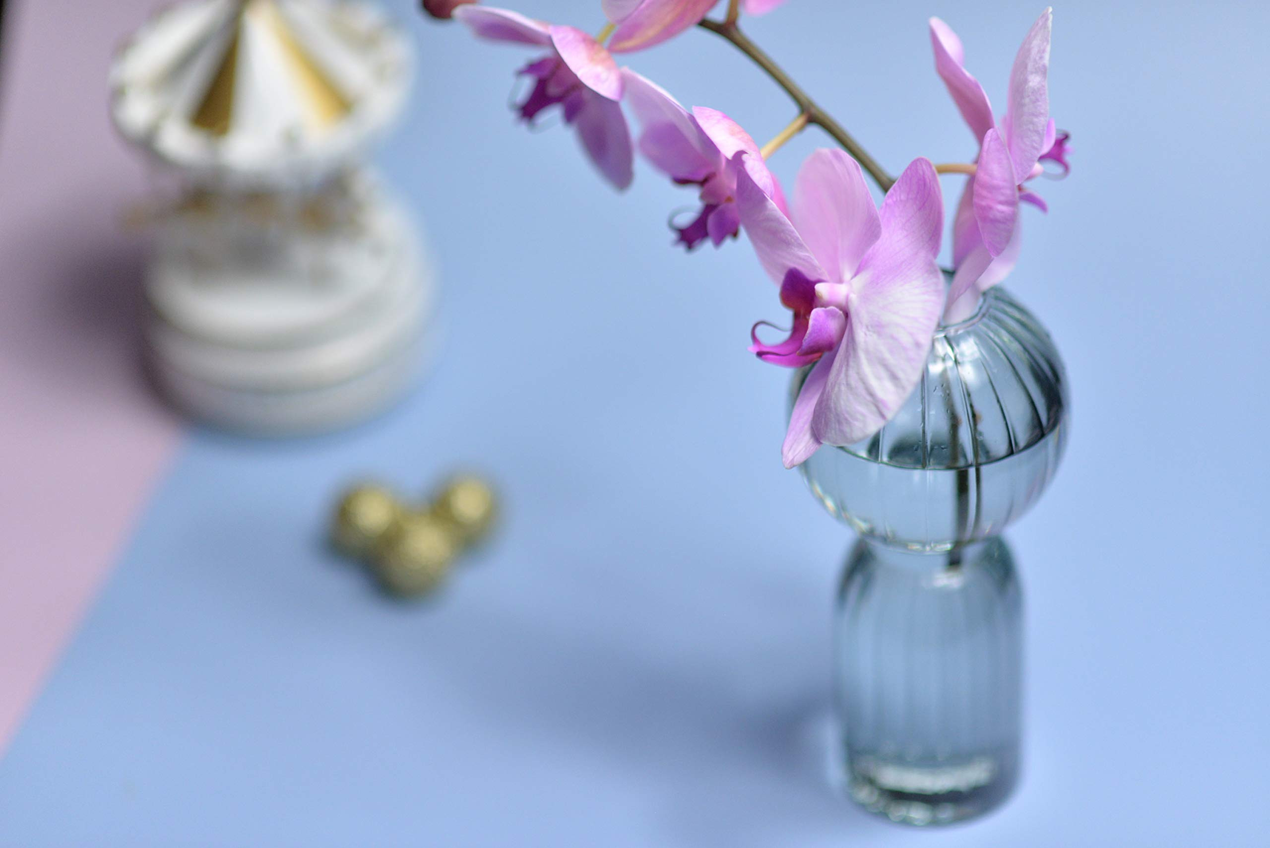 SVY Glass Vases Clear Crystal Flower with Modern Unique Design & Home Decoration, Ideal for Parties, Events, Gardens, Office, Weddings, Table (Gray)