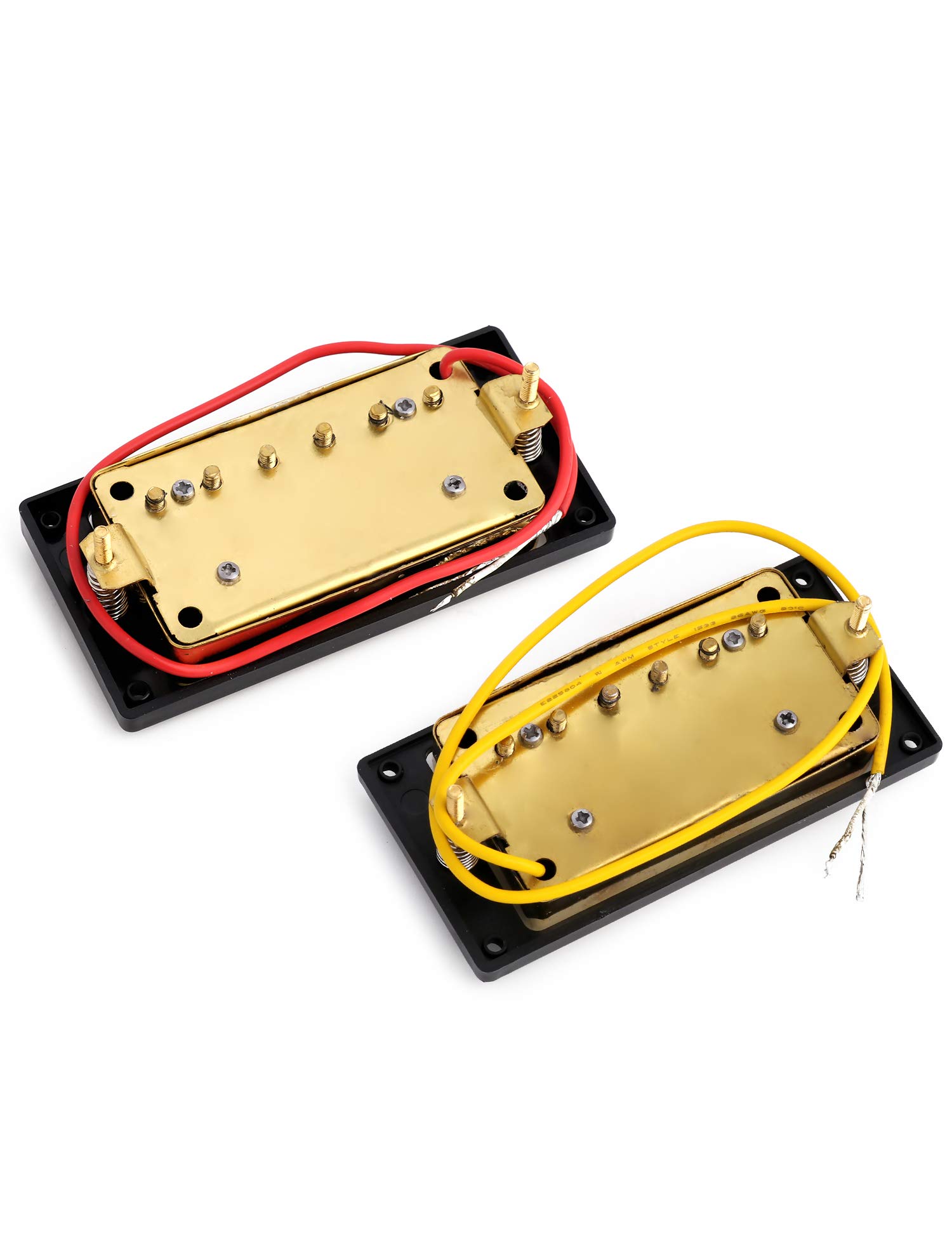 Metallor Humbucker Double Coil Pickups Neck and Bridge Pickup Compatible with LP Style Electric Guitar Parts Replacement Gold.
