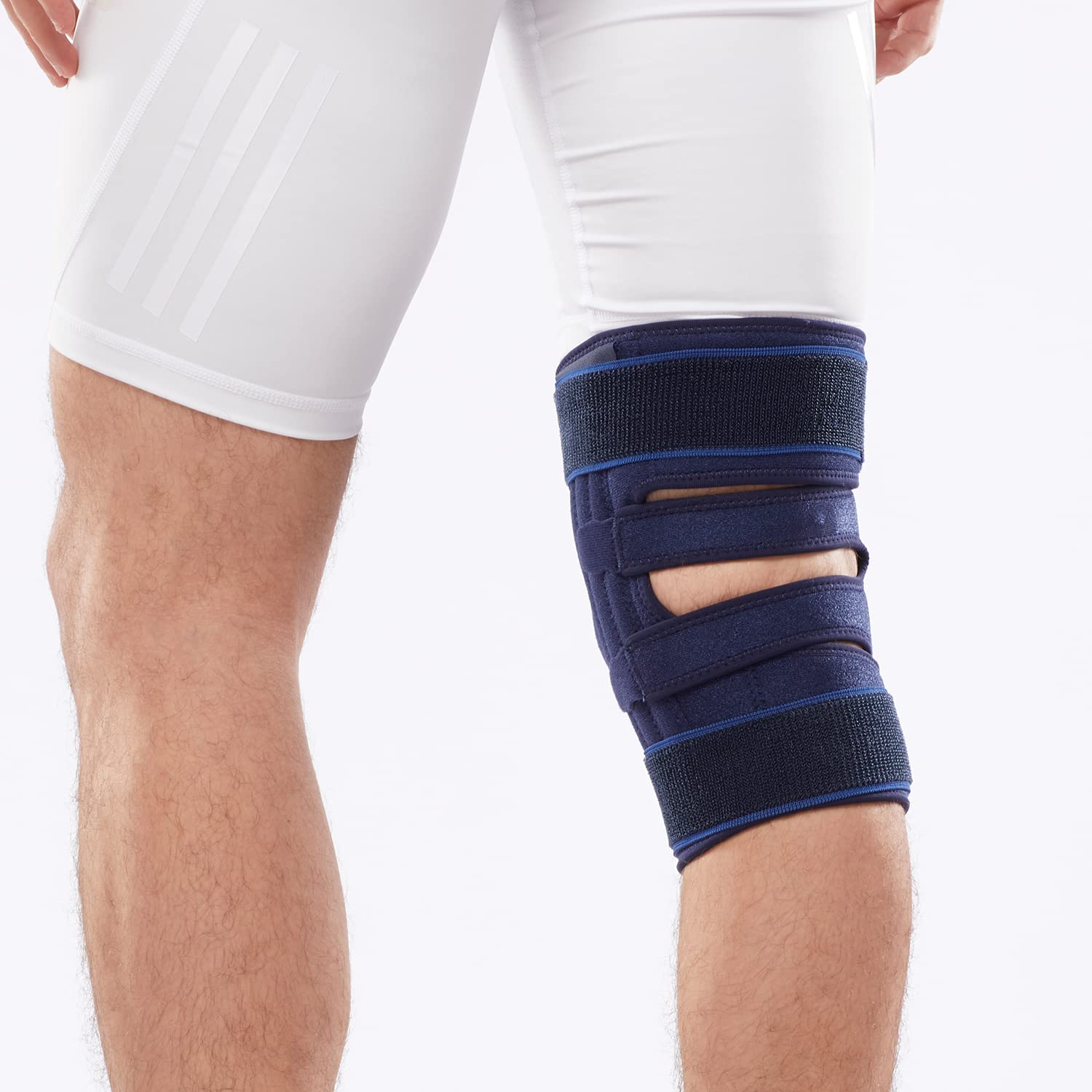 Comforband Adjustable Knee Stabilizer, with Removable Supportive Side Stays – Support for Knee Sprains, Strains, Arthritis, Meniscus Tear, Sports Injury Recovery - One Size fits Most