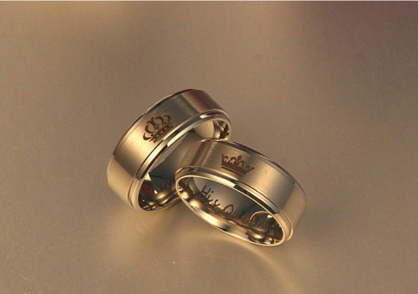 Blowin 6mm Tungsten Carbide Ring His Queen Crown Couple Wedding Bands Engagement Promise Anniversary Ring for Women (Her Size 6)