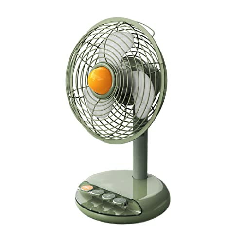 STORMBORN Small Desk Fan Usb Powered - Portable Quiet Vintage Oscillating Fan 2 Speeds Retro Table Fan for Bedroom, Home, Office 11 inch