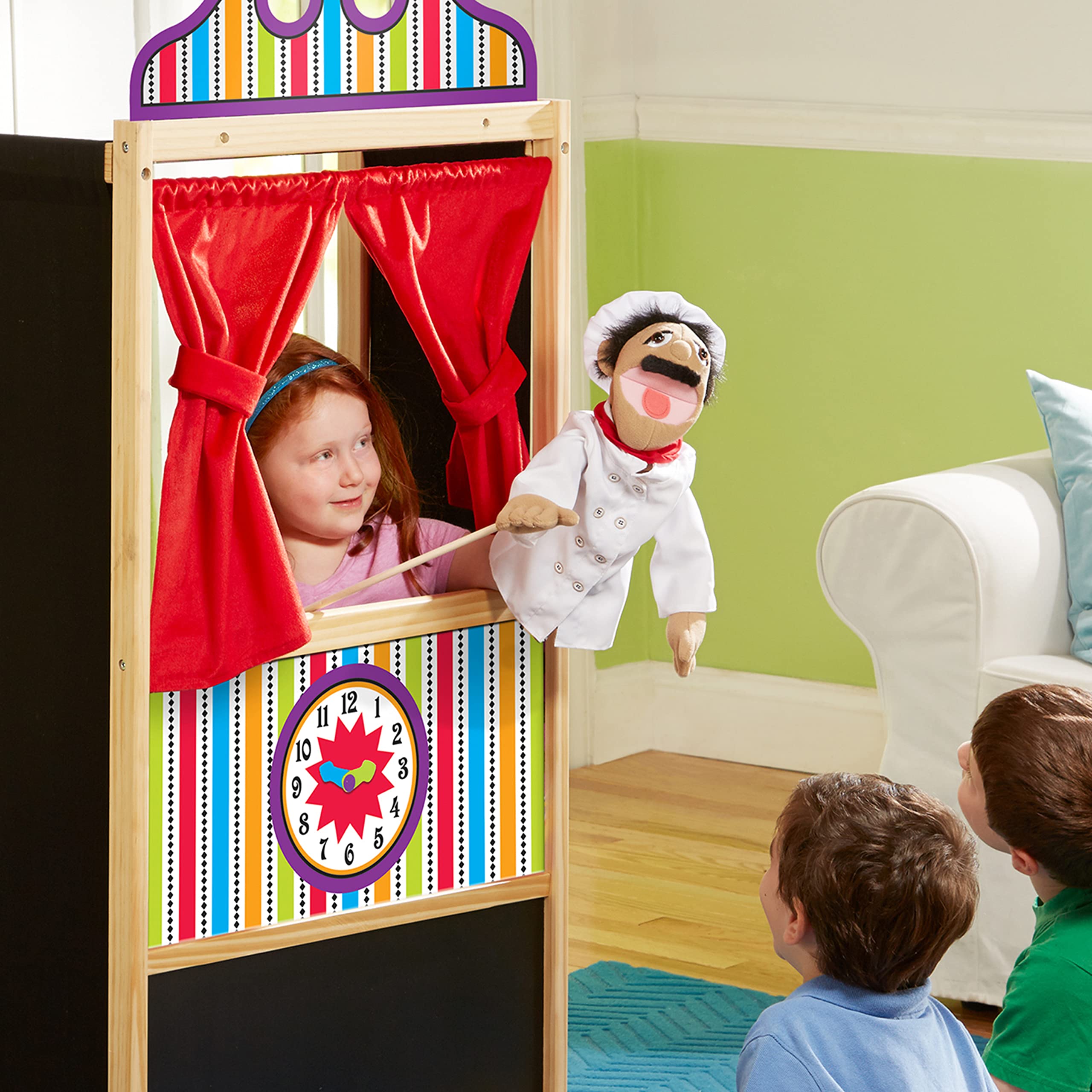 Melissa & Doug Chef Puppet (Al Dente) with Detachable Wooden Rod - Pretend Play Chef Puppet Chef Pepe