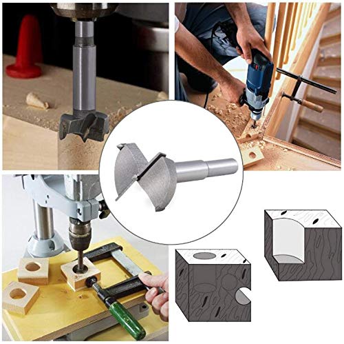 Forstner Drill Bit Set 16pcs 15-35mm Punching Bit Wood Slabs Flat Wing Drilling Hole Hinge Cemented Carbide Drilling Counterbore Flat Bit Drill Set Woodworking Hole Saw Wood Cutter Tool (16pcs)