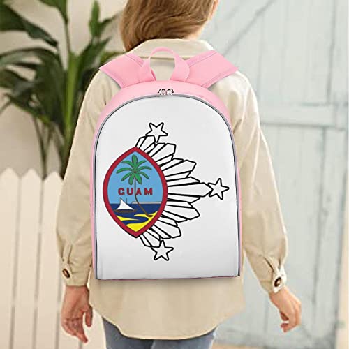 Guam Philippines Cute Backpack Laptop Back Pack Travel Business Shoulder Bag Prints College Daypack Blue/Pink 13 Inch