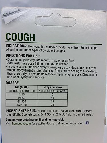 HomeoPet 2 Pack of Cough, 15 milliliters each, Homeopathic Remedy for Pets' Coughs and Colds