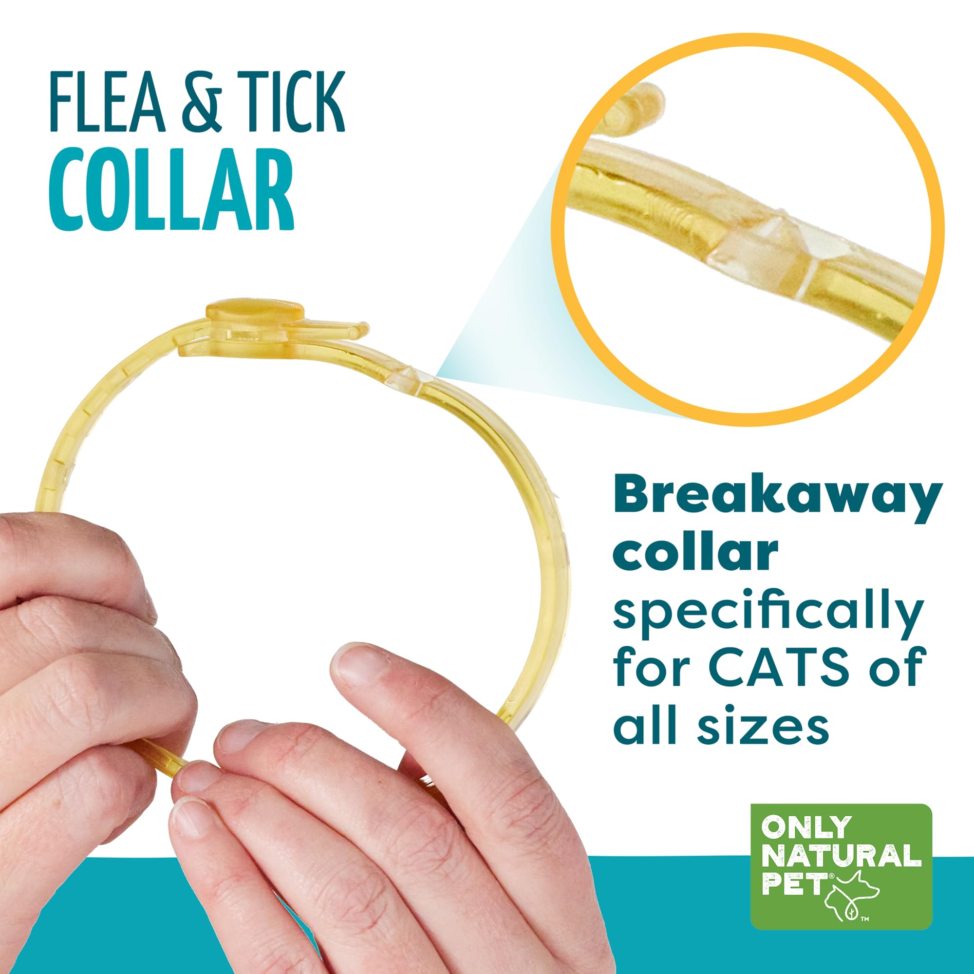 Only Natural Pet EasyDefense Flea & Tick Cat Collar - Feline Flea Collars Flea and Tick Control - Pet Flea Care That Protects up to 4 Months - for Cats (2 Pack)