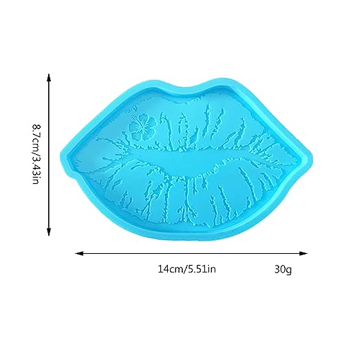 DIY Crystal Epoxy Mold, Lip-Shaped Tray Resin Mould Coaster Tea Plate Silicone Mold for DIY Crafts Home Decor