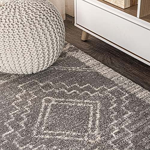 JONATHAN Y MOH200C-8 Amir Moroccan Beni Souk Indoor Area-Rug Bohemian Farmhouse Rustic Geometric Easy-Cleaning Bedroom Kitchen Living Room Non Shedding, 8 X 10, Gray,Cream