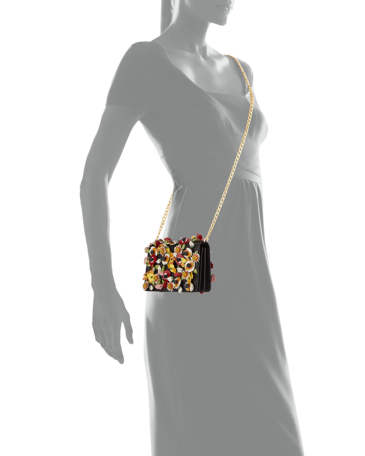 Prada Saffiano Garden Floral Applique Misto Designer Crossbody Bag for Women 1BP006