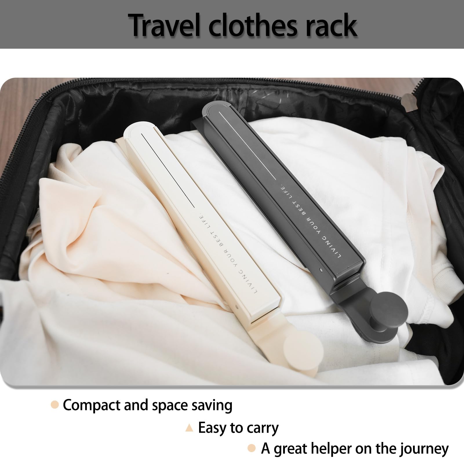 FCWVP Aluminum Alloy Folding Clothes Drying Rack - Over The Door Hanger with Retractable Rod, Foldable, Portable, Space-Saving Bathroom Accessories and Towel Rack Organization