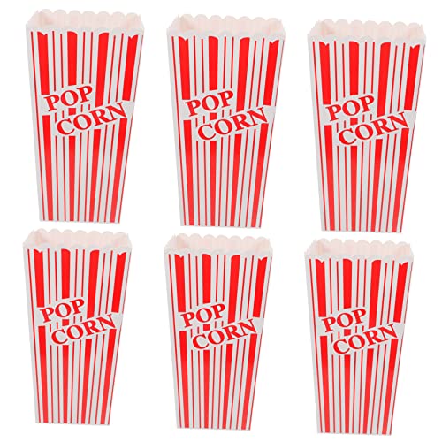 Popcorn Cups Disposable 24 Pcs Popcorn Popcorn Bucket Stripe Paper