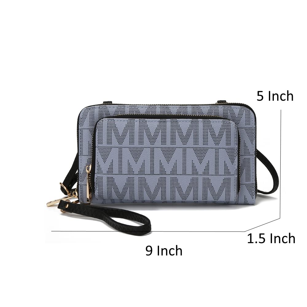 Mia K Collection Crossbody Wallet Handbag for Women, Multi Pockets Wristlet Bag PU Leather Clutch Purse Red
