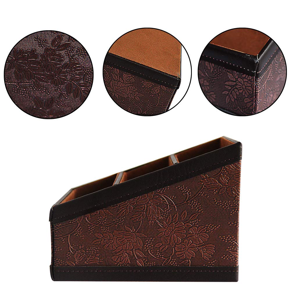 Daixers PU Leather Remote Control Holder Storage Container for TV Remote Phone Caddy Eyeglasses