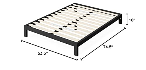ZINUS Arnav Metal Platform Bed Frame / Wood Slat Support / No Box Spring Needed / Easy Assembly, Black, Full