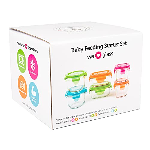 Wean Green Glass Baby Food Storage Containers Starter Set, 12 pieces