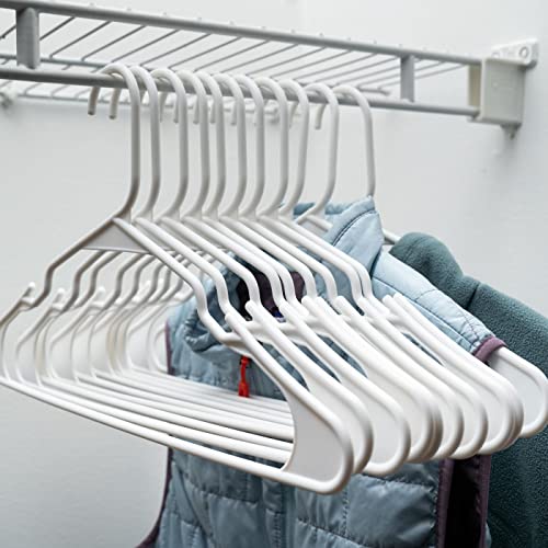 Plastic Hangers 50 Pack Heavy Duty Clothes Hangers - Streamline Your Closet with Durable,Flexible, Non-Slip, Space-Saving Design for Shirts, Pants, Dresses, and More