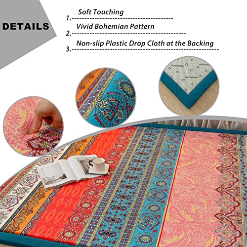 MAXYOYO Bohemian Style Area Rug Living Room Carpet, Thick Memory Foam Tatami Mat Japanese Carpet with Non-Slip Backing, 4.9 ft x 6.6 ft Large Floor Rug Mat for Bedroom