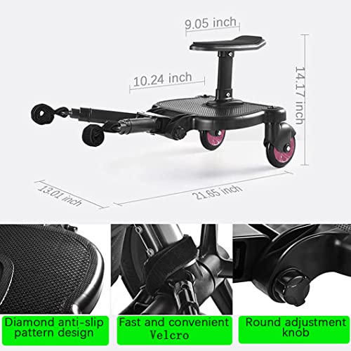 Universal Stroller Board with Detachable Seat,Stroller Glider Board Suitable for Most Brands of Strollers, Holds Children Up to 55lbs (Pink)