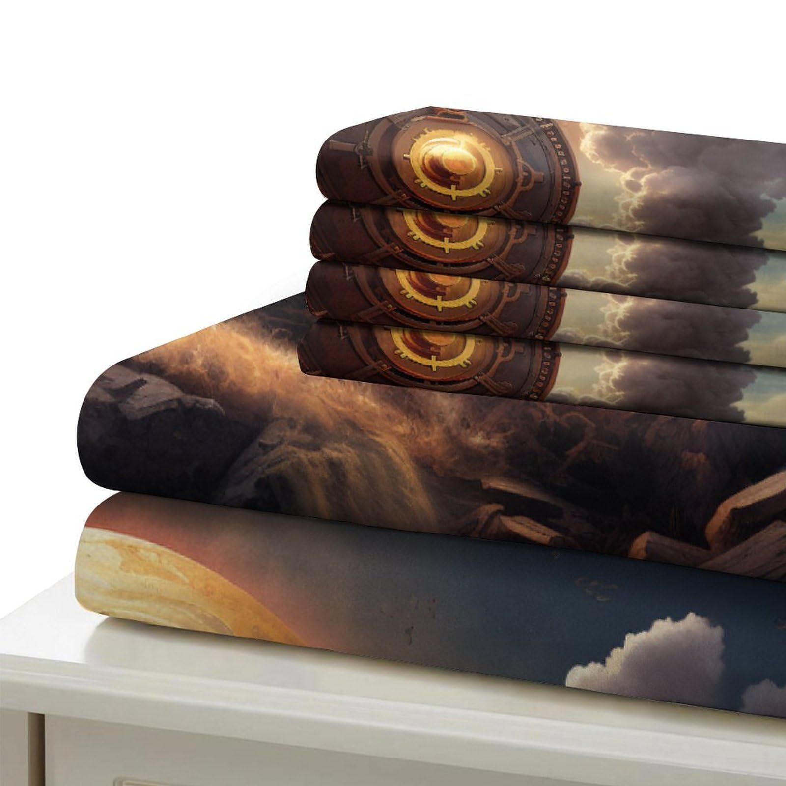 EVMILA Steam Train 3D Print Steampunk Comforter Covers Duvet Cover for Boys Girls Quilt Cover Soft Microfiber with Zipper Closure with Pillow Cases Bedding Set 3 Pieces Twin(173x218cm), Style