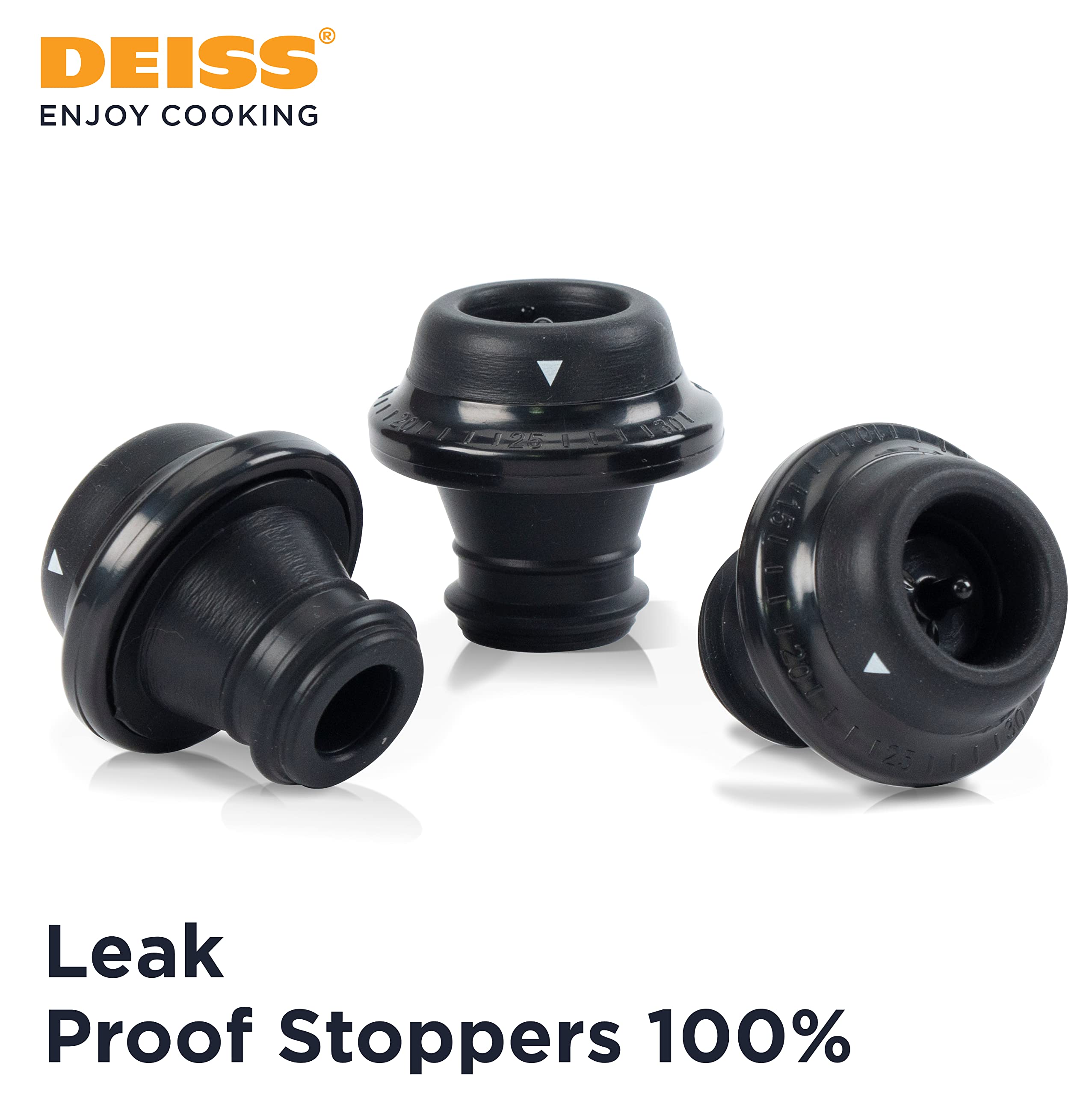 Deiss PRO Vacuum Pump Wine Saver with 3 x Wine Bottle Stopper β Silicone Wine Stoppers for Wine Bottles with Date Markers - Wine Stopper to Keep Your Wine Fresh β Stops Oxidation of Wine