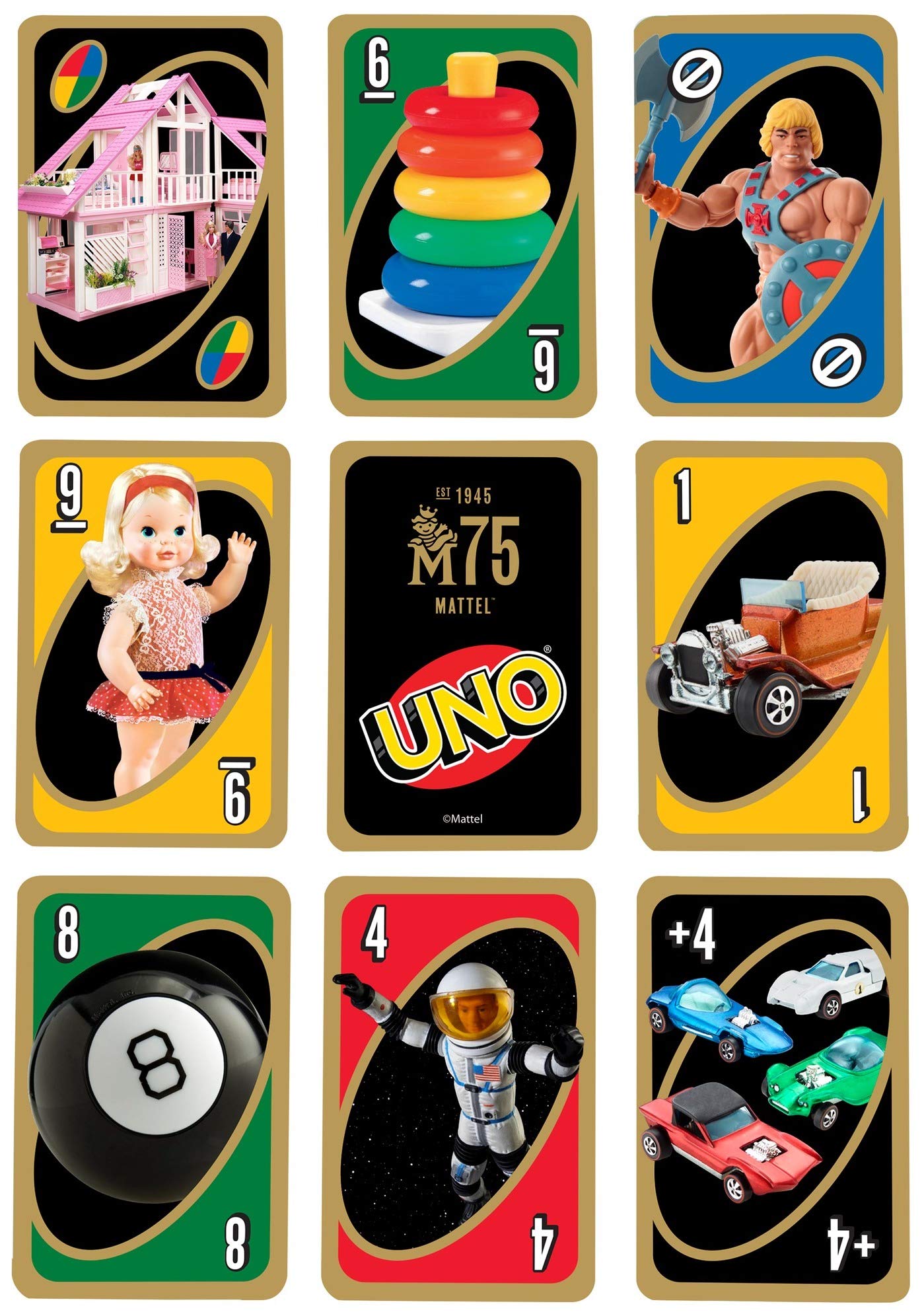 Mattel Games UNO 75th Anniversary Card Game with 112 Cards & Instructions for Players 7 Year Olds & Up, Gift for Kid, Family & Adult Game Night