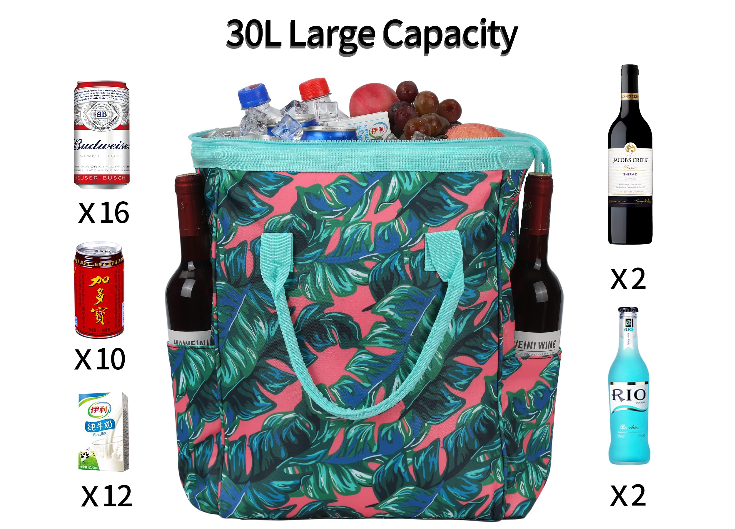 Cooler Backpack Women Leopard Leak Proof Backpack Cooler Bags Lightweight Soft Lunch Backpack with Cooler Compartment,Wine Cooler for Hiking Camping,24 cans……