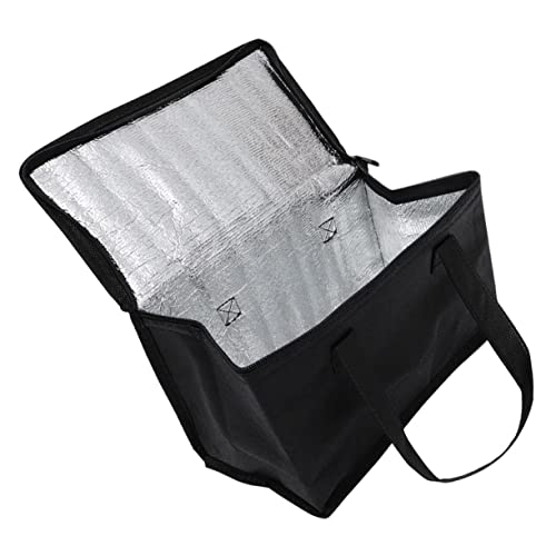 UPKOCH Camping Insulated Bag 4pcs Insulation Cold Food Insulated Portable Insulation Thermal Insulation Non-woven Fabric Drinks Black Aluminum Delivery Storage