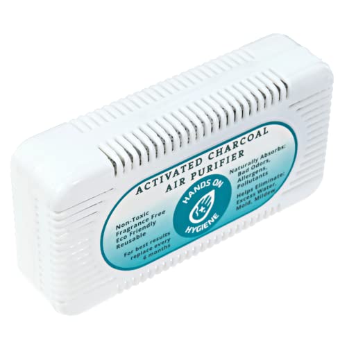 HANDS ON HYGIENE Refrigerator Air Purifier - Natural Activated Charcoal - More effective than baking soda - Eliminates odors from refrigerators, freezers, coolers and lunch boxes. (4)