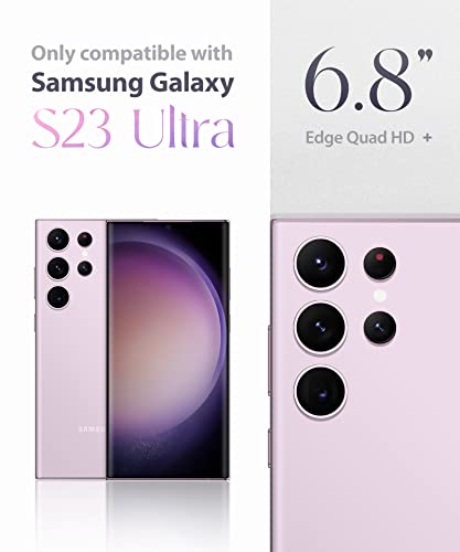 GUOVLIN for Samsung Galaxy S23 Ultra Case 6.8", [Camera Lens Protector] Flower Shockproof Hard Back & Soft Edge Clear Floral Women Protective Slim Bumper Phone Cover, 2023 (Alluring Purple)