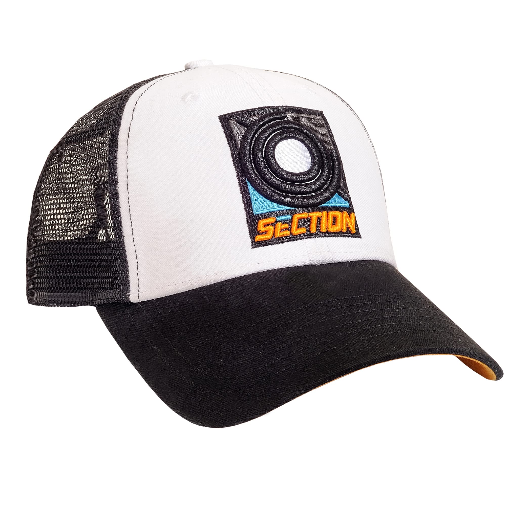 CITY OWNER Black Trucker Hat - Structured Trucker Cap with Black Mesh and Orange & Azure Logo - Adjustable Mesh Caps for Men and Women - Breathable Cotton for All-Day Comfort