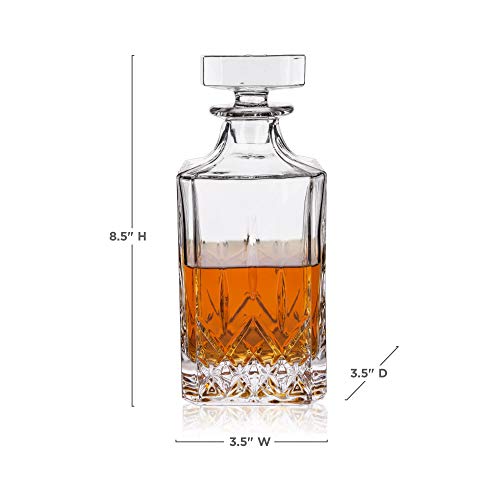 Viski Admiral 30 oz Liquor Decanter | Crystal Glass Liquor Dispenser for Whisky, Bourbon, Tequila, Brandy β Gift for Liquor Lovers