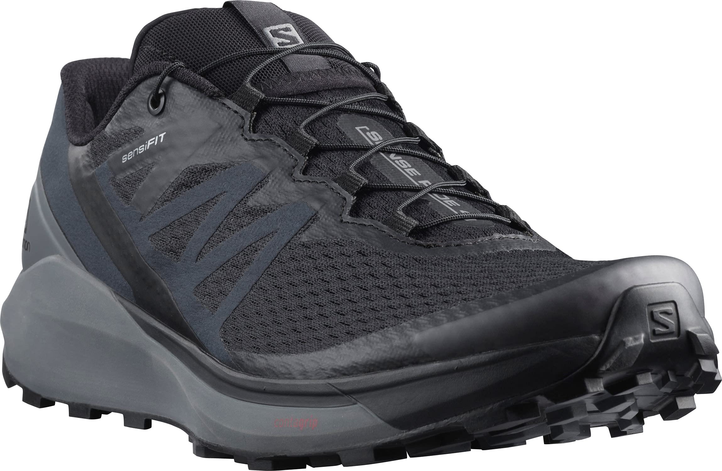 Salomon Sense Ride 4 Trail Running Shoes for Men, Black/Quiet Shade/Ebony, 11